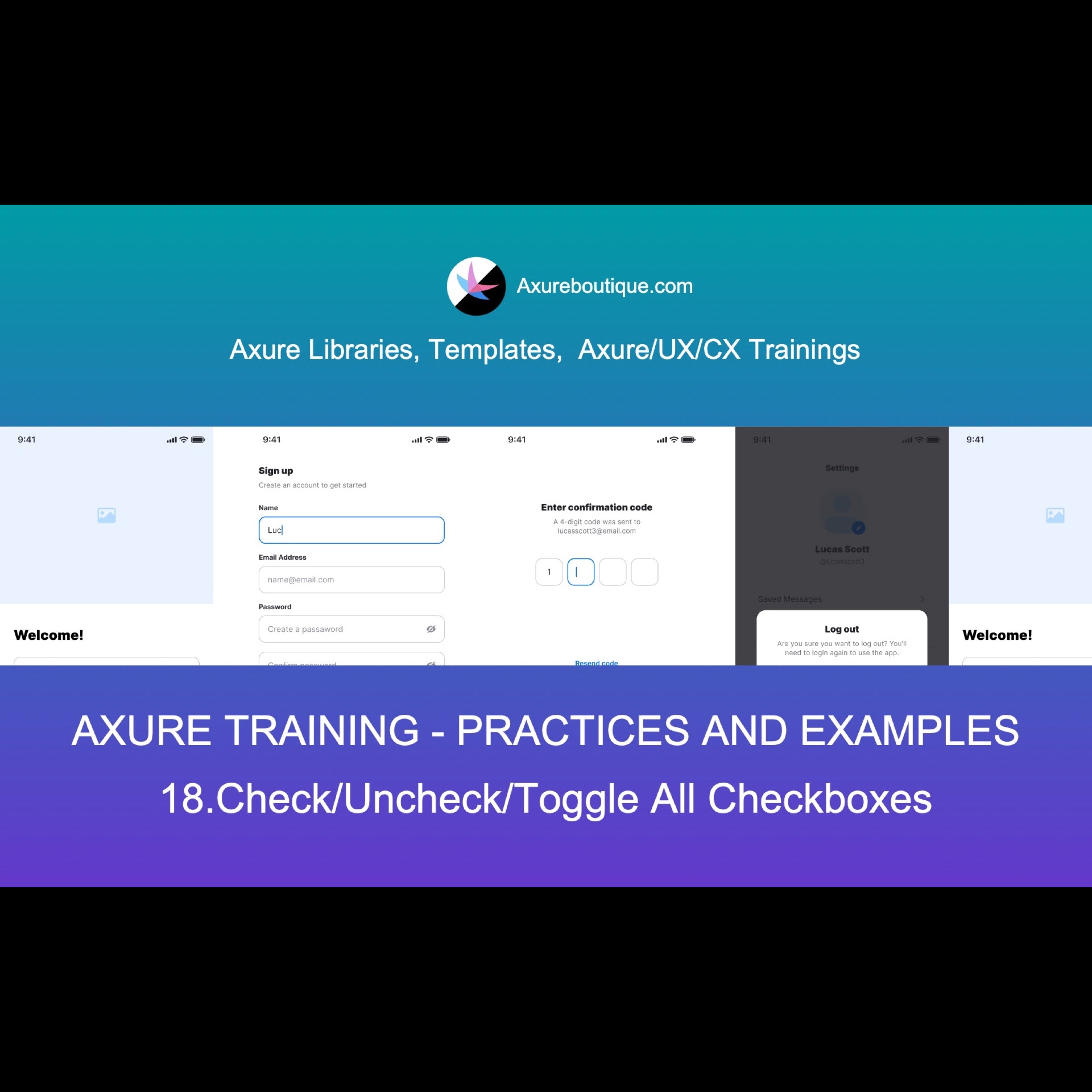 Axure Tutorial-Practices and Examples: 18.Check/Uncheck/Toggle All Che – AxureBoutique
