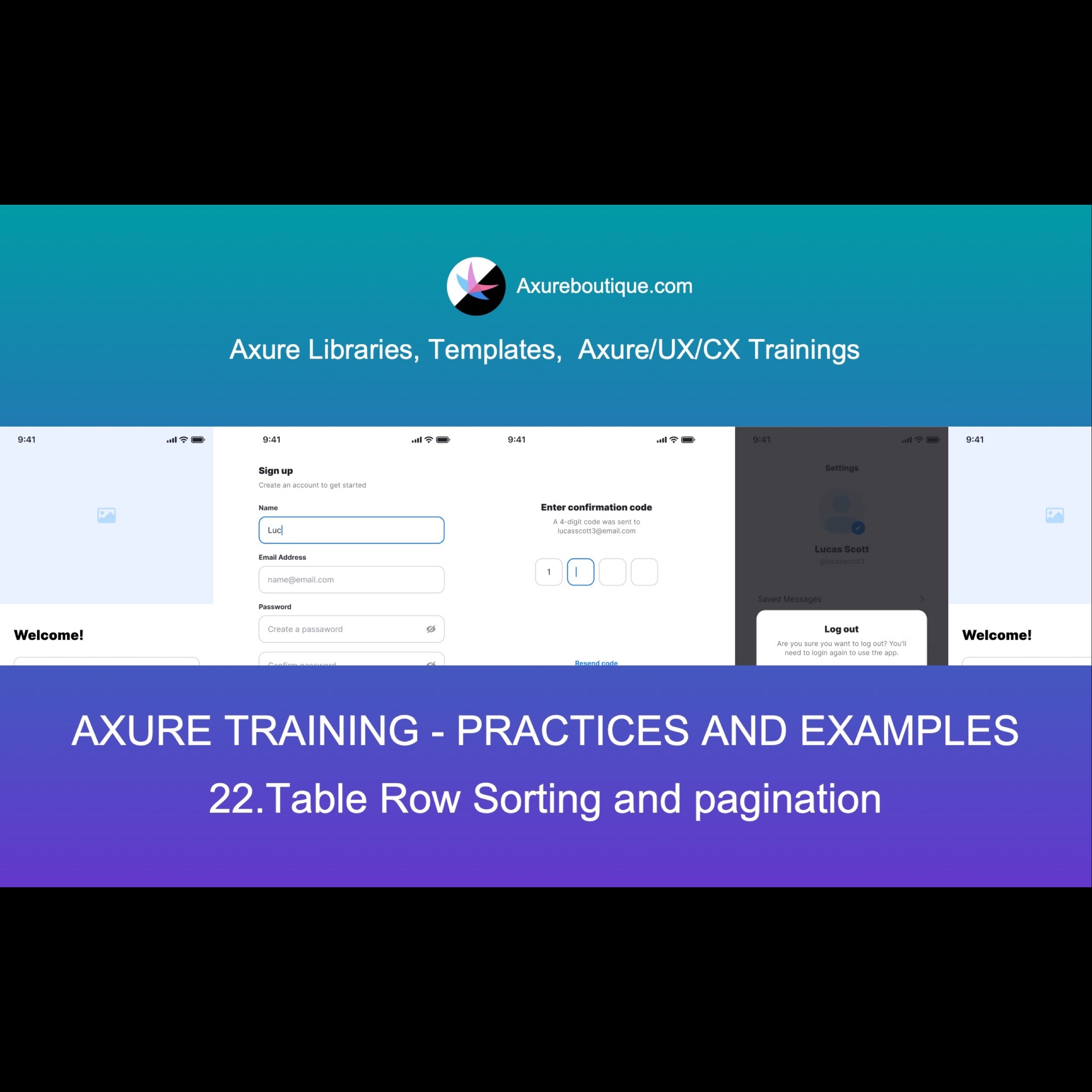 Axure Tutorial-Practices and Examples: 22.Table Row Sorting and pagina – AxureBoutique