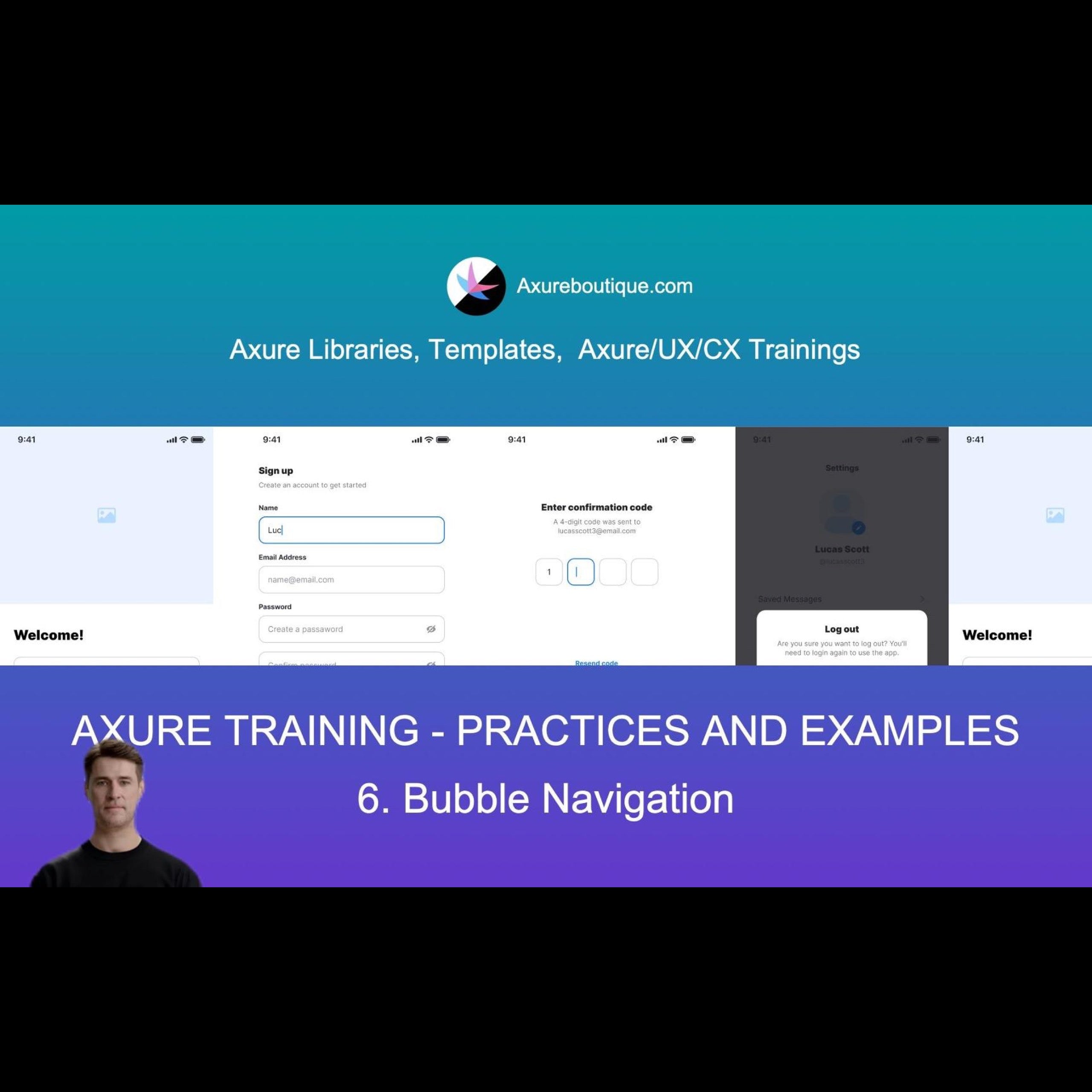 Axure Tutorial-Practices and Examples: 6.Bubble Navigation – AxureBoutique