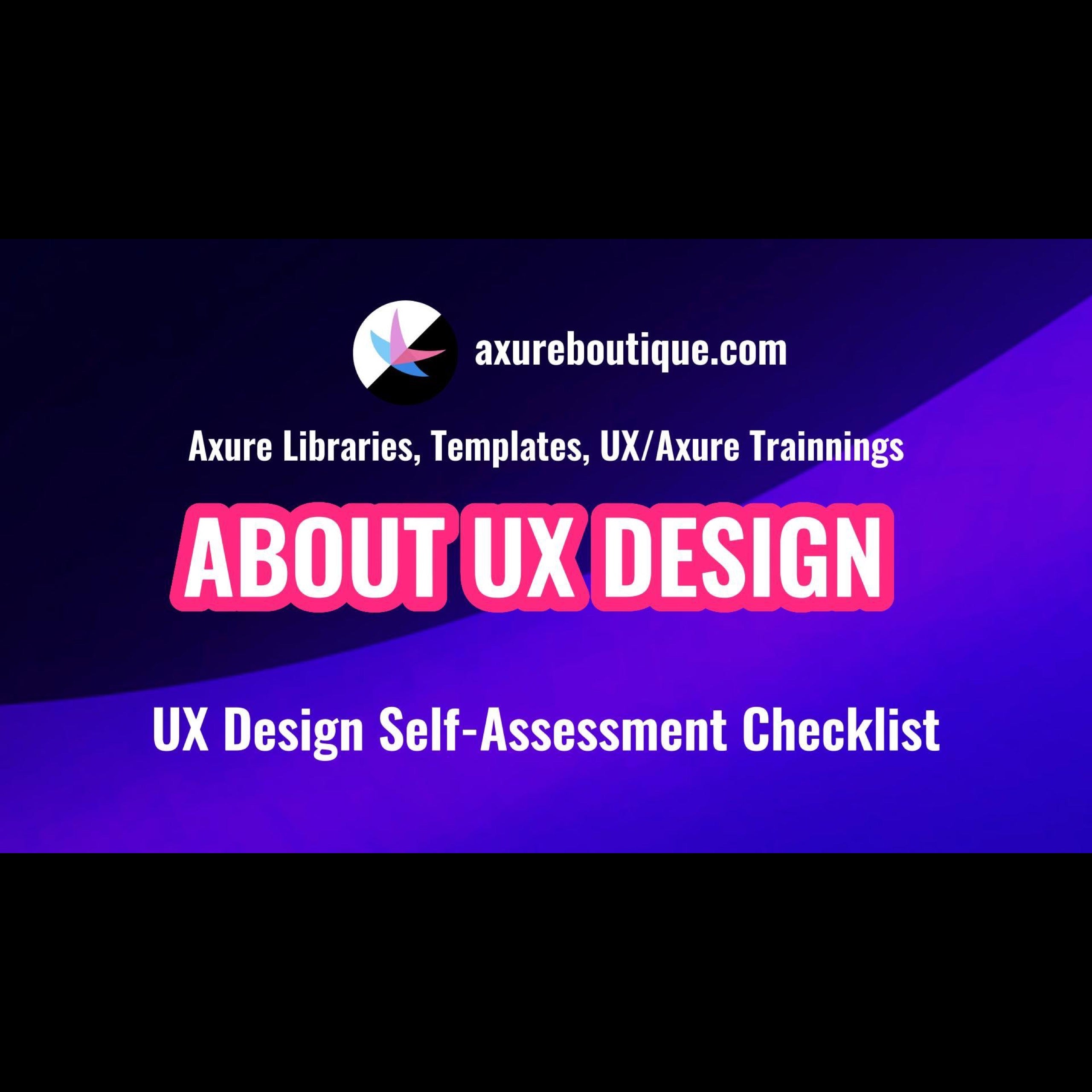 UX Design Self-Assessment Checklist – AxureBoutique