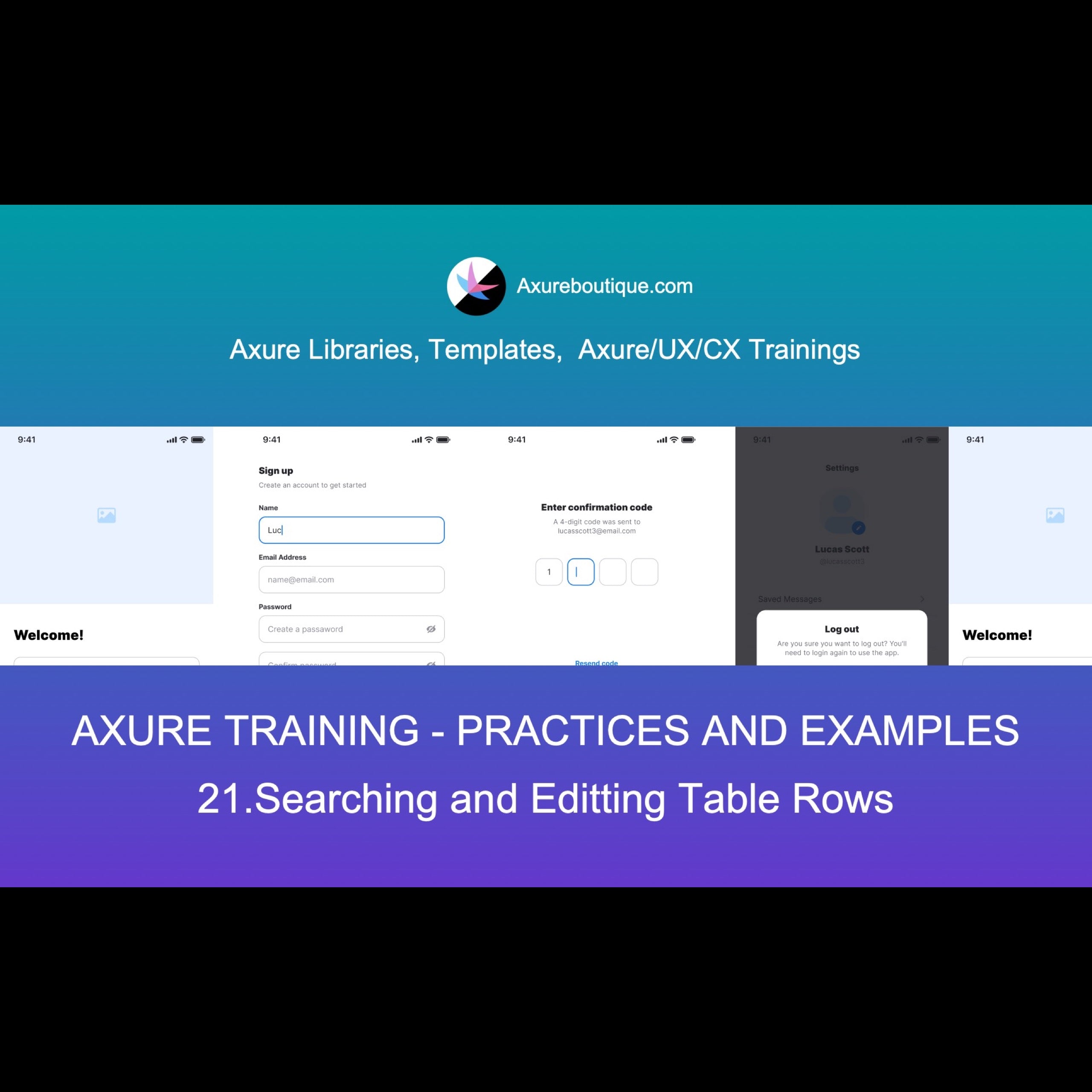 Axure Tutorial-Practices and Examples: 21.Searching and Editting Table – AxureBoutique