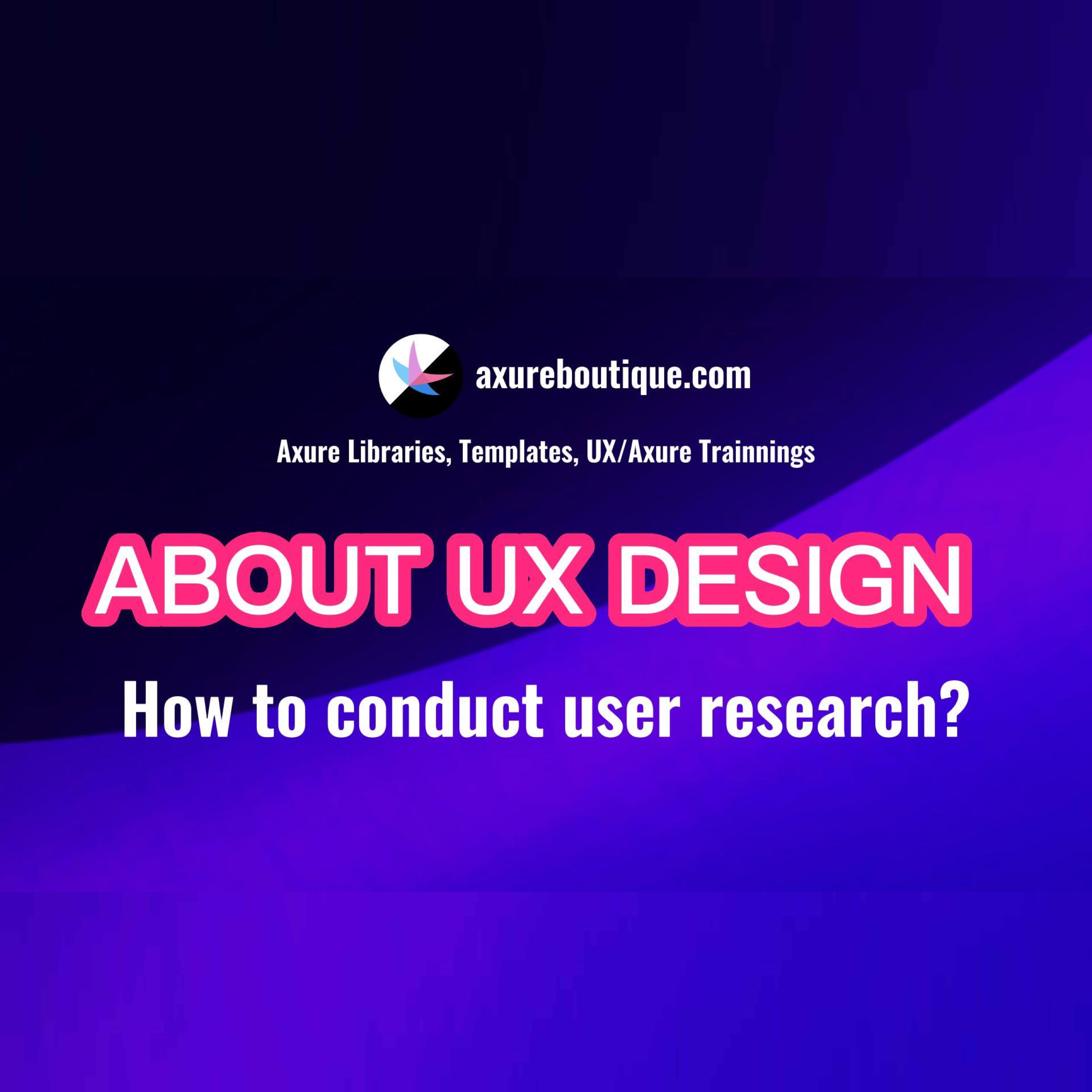 About UX Design: How to conduct user research? – AxureBoutique