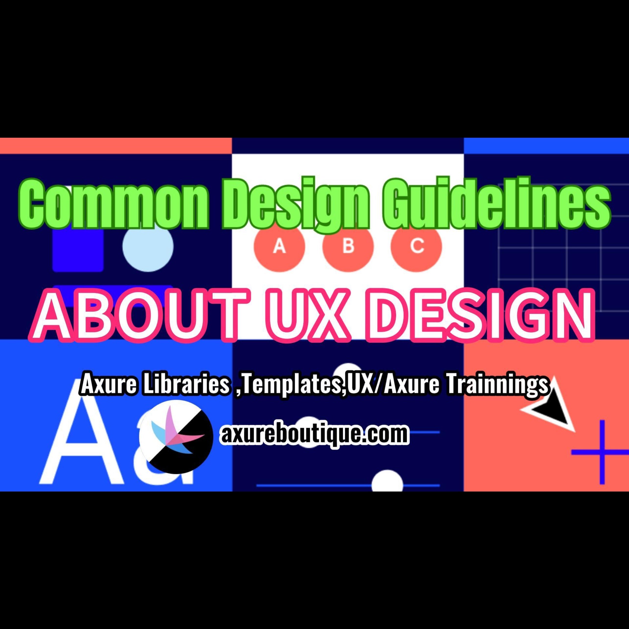 About UX: Common Design Guidelines – AxureBoutique