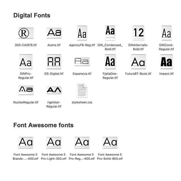 Digital Font and Font Awesome Font Downloads – AxureBoutique