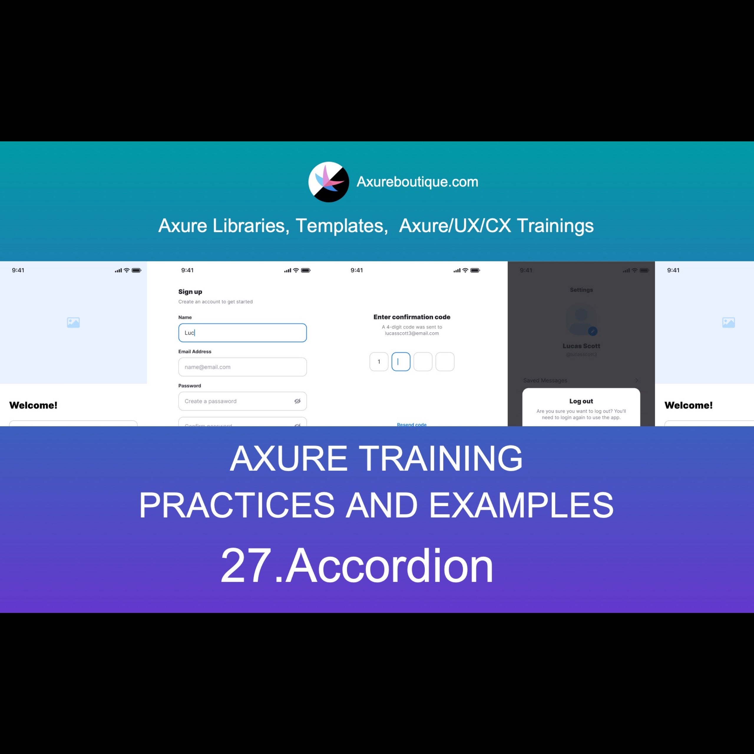 Axure Tutorial-Practices and Examples: 27. Accordion – AxureBoutique
