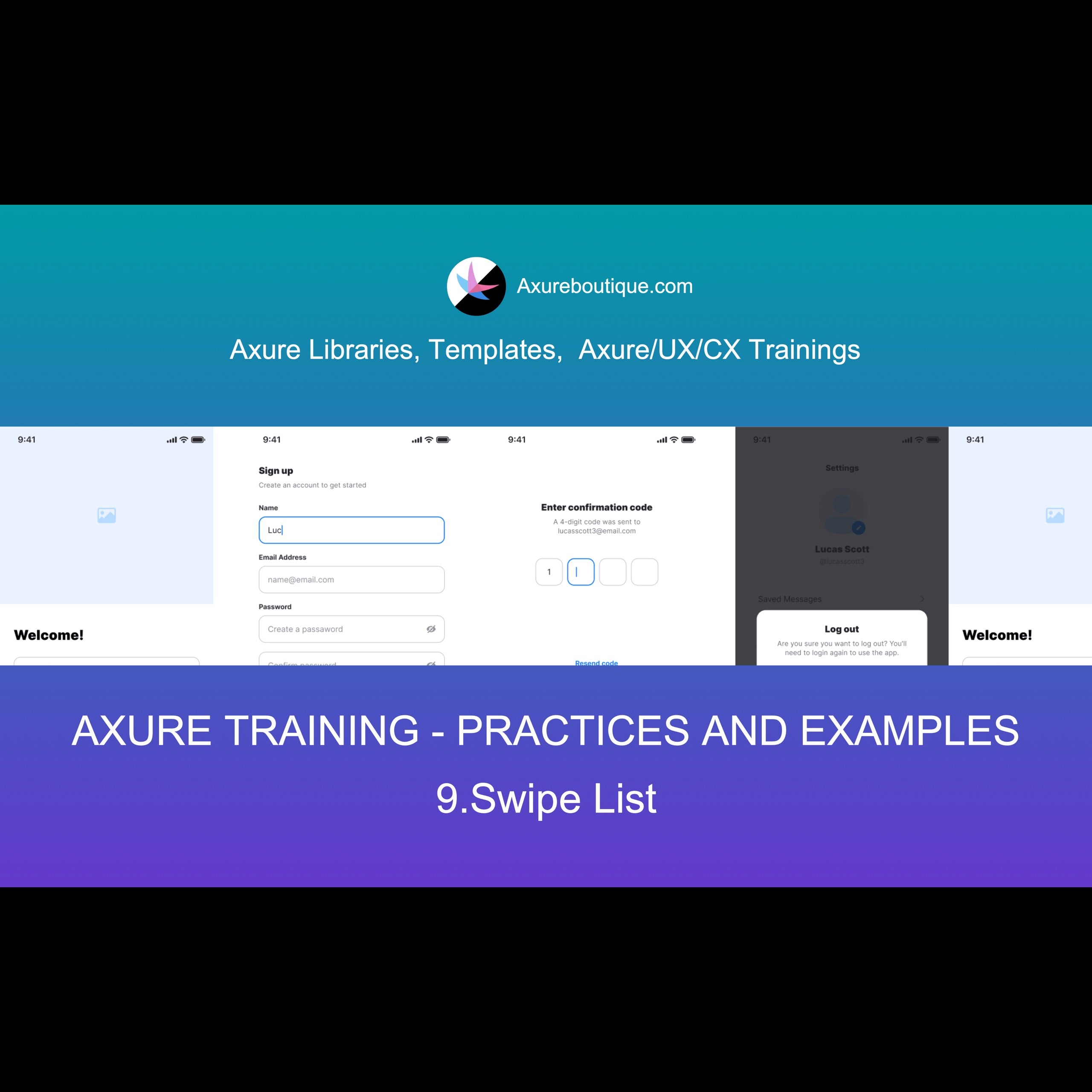 Axure Tutorial-Practices and Examples: 9.Swipe List – AxureBoutique