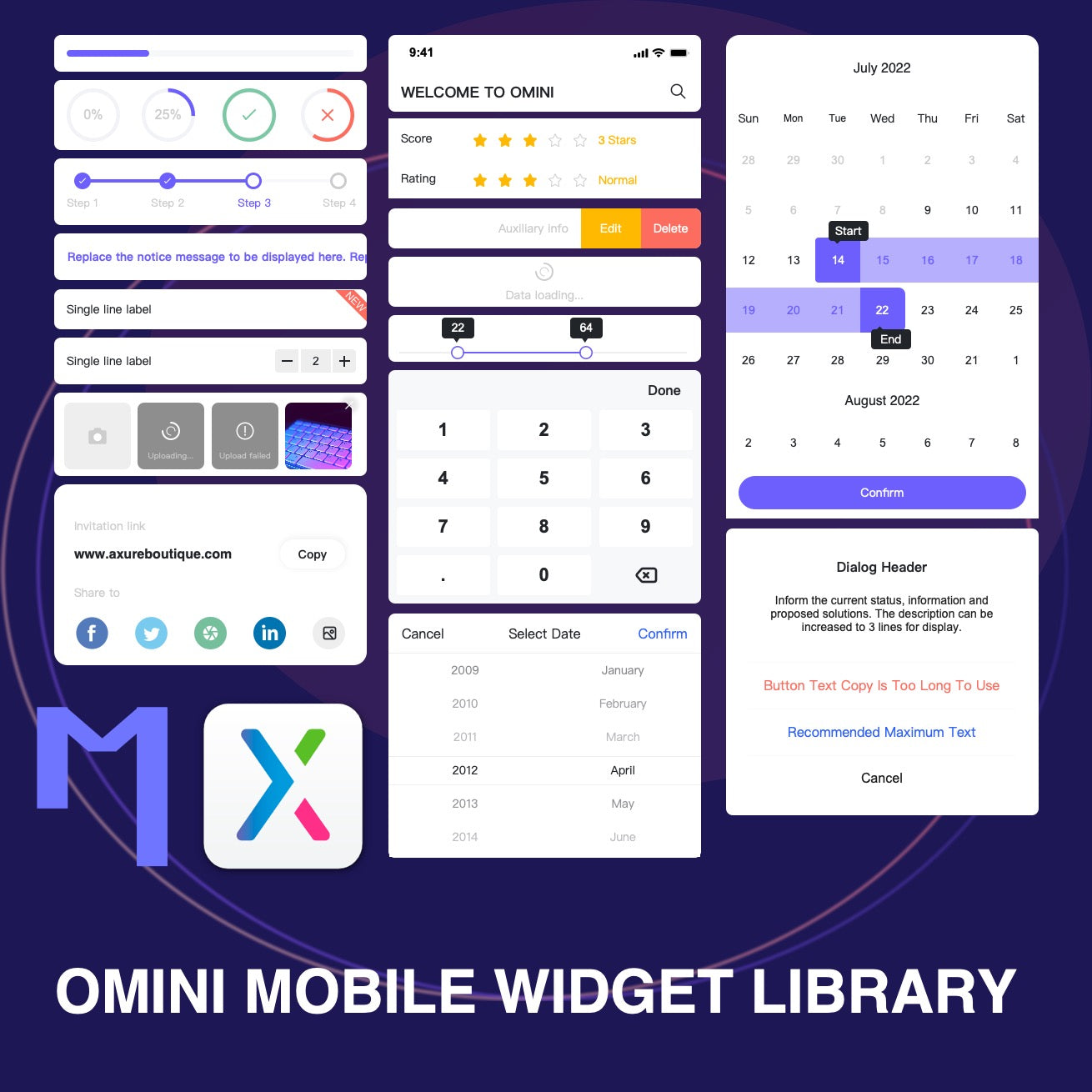 OMINI Mobile Widget Library – AxureBoutique