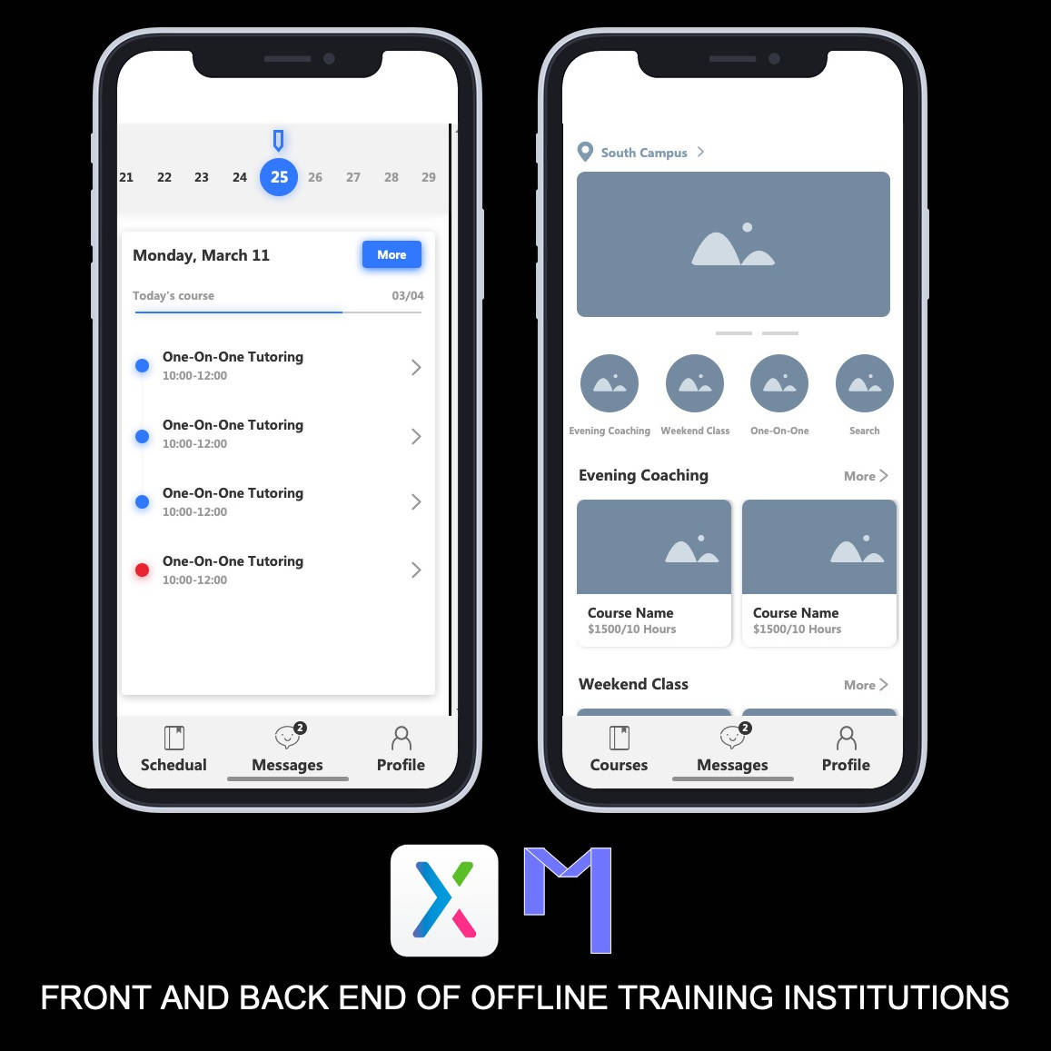 Frontend and Backend of Offline Training Institutions – AxureBoutique